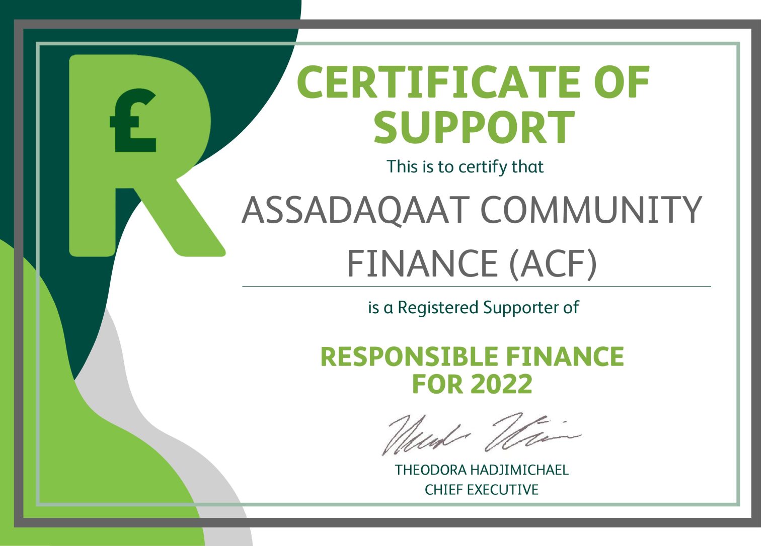 ACF — Members of Responsible Finance | Assadaqaat Community Finance